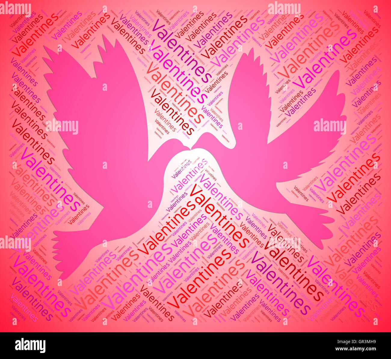 Valentines Doves Showing Love Birds And Valentine's Stock Photo - Alamy