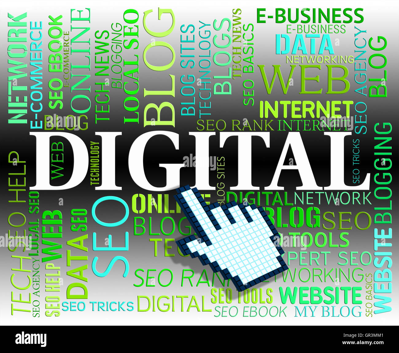 Digital Word Indicating Web Site And Network Stock Photo - Alamy