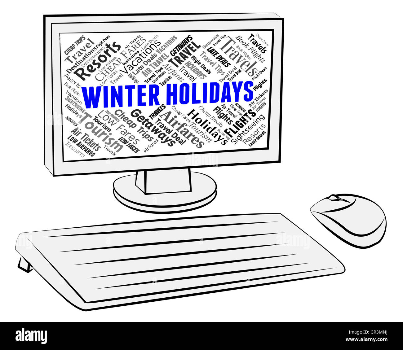 Winter Holidays Showing Vacationing Wintertime And Computers Stock ...