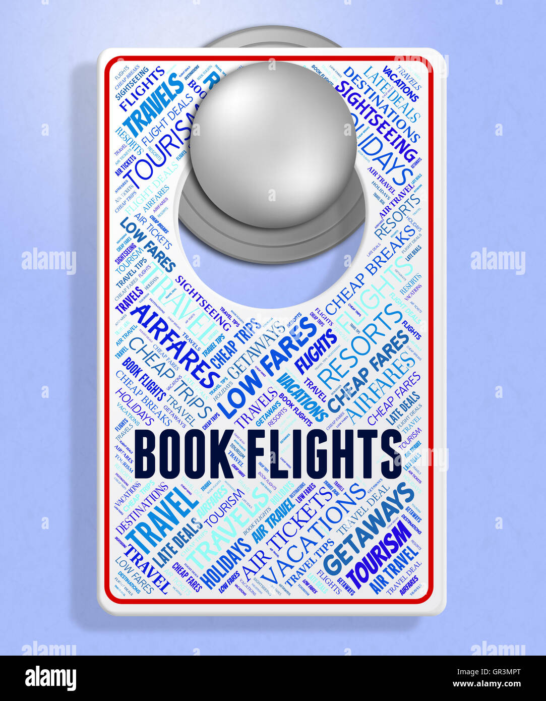 Book Flights Indicating Message Board And Flying Stock Photo - Alamy