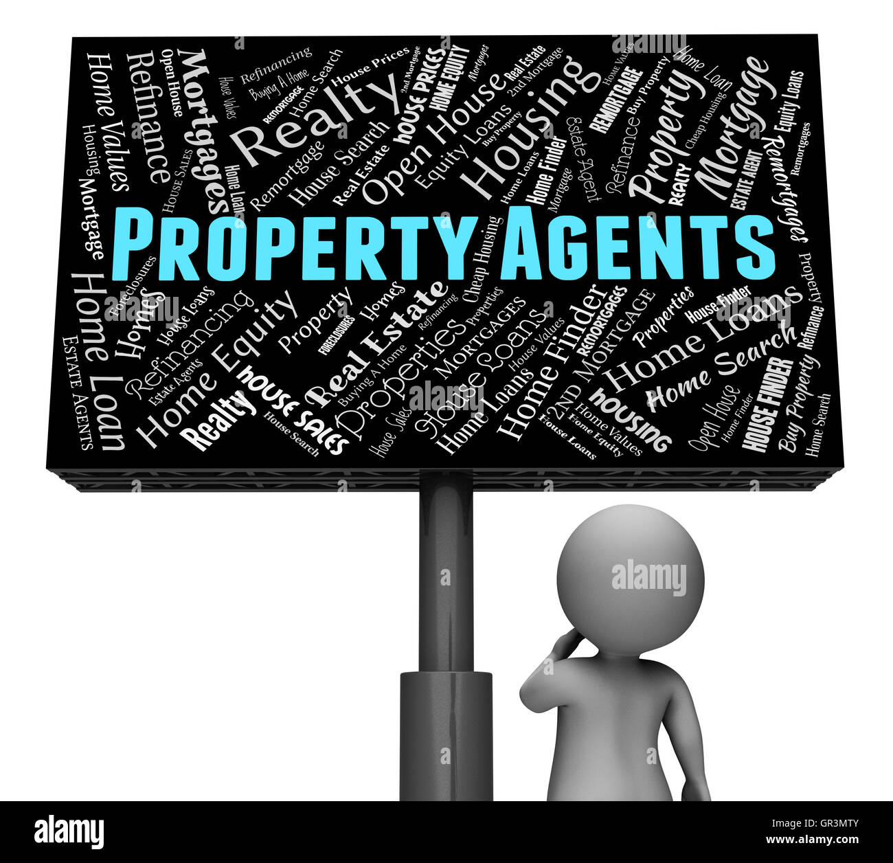 Property Agents Showing House Placard And Apartment Stock Photo - Alamy