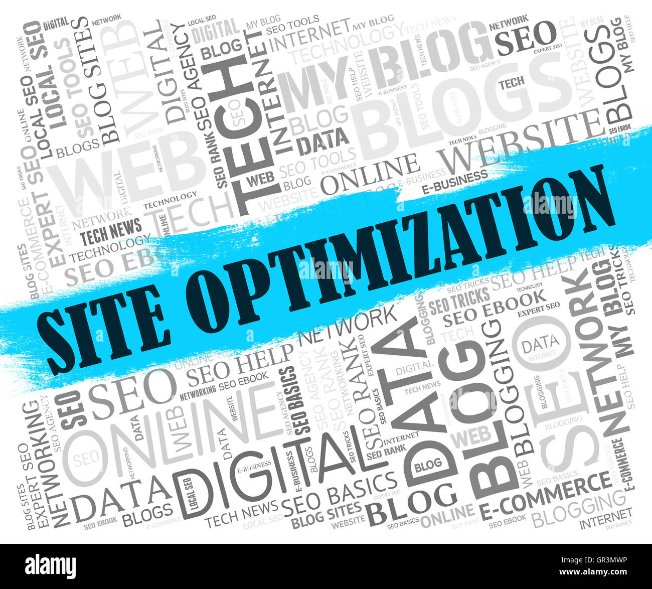 Site Optimization Showing Optimize Search And Online Stock Photo - Alamy