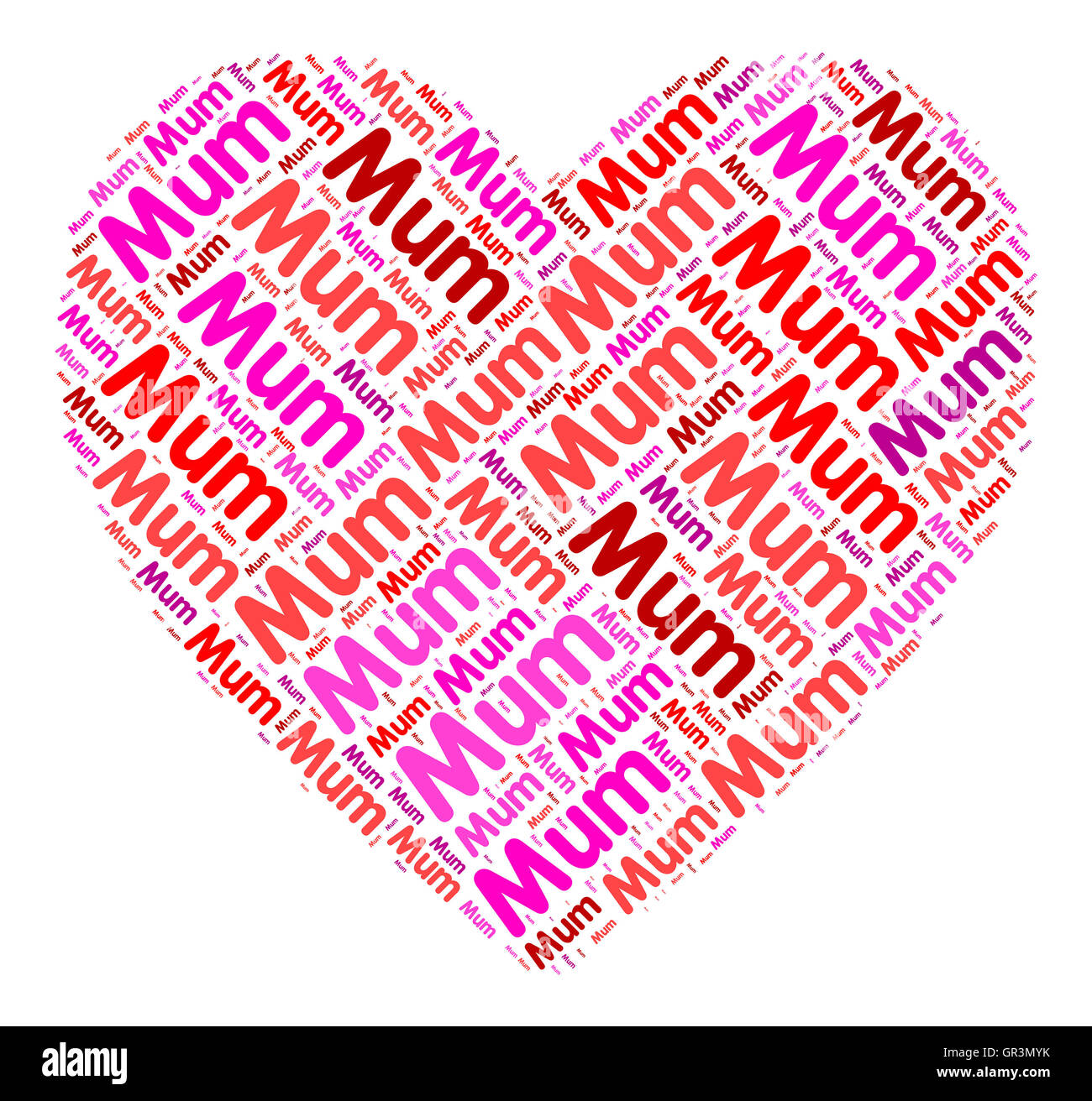 Mum Heart Representing In Love And Passionate Stock Photo - Alamy