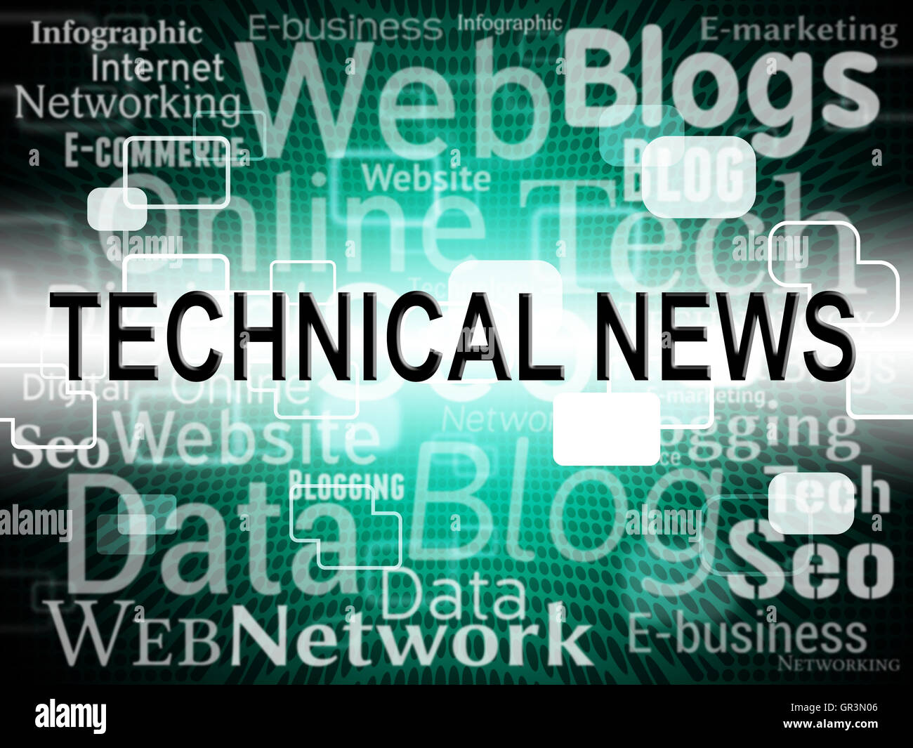 Technical News Representing Information Science And Info Stock Photo ...