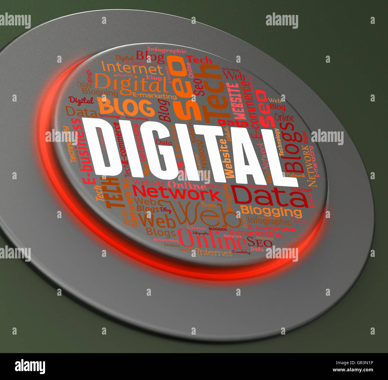 Digital Button Representing Technology Tech And Switch Stock Photo - Alamy