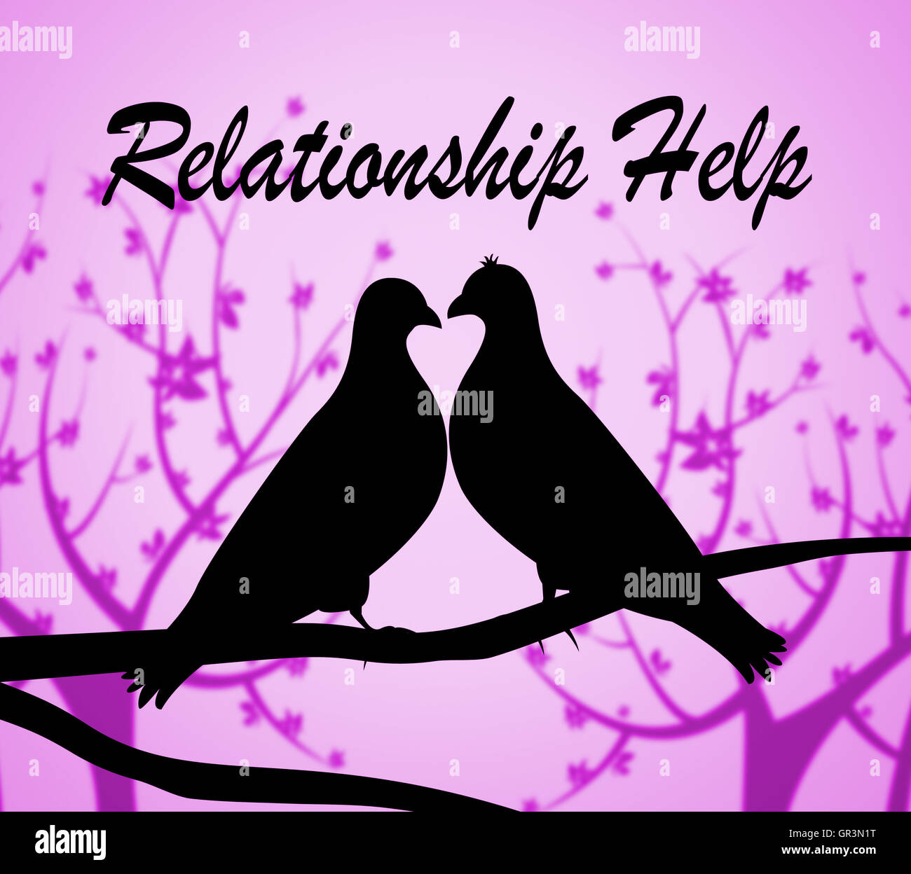 Relationship Help Indicating Find Love And Friendship Stock Photo - Alamy