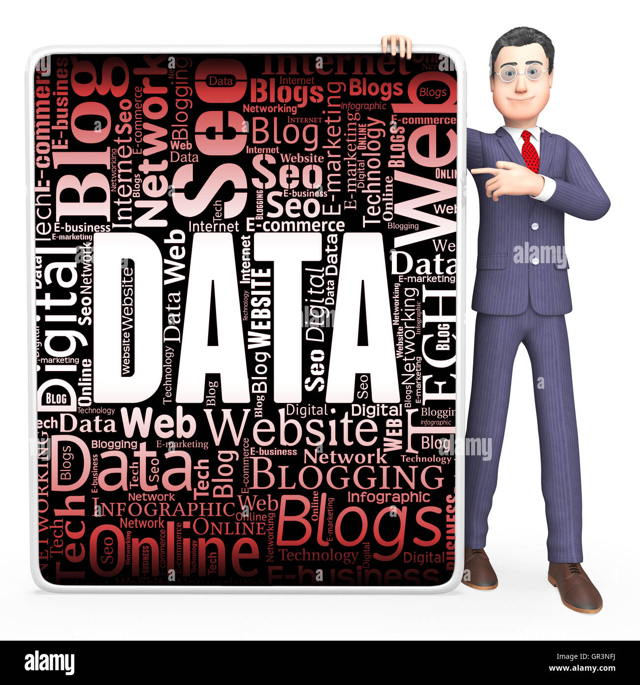 Data Sign Representing High Tec And Files Stock Photo - Alamy