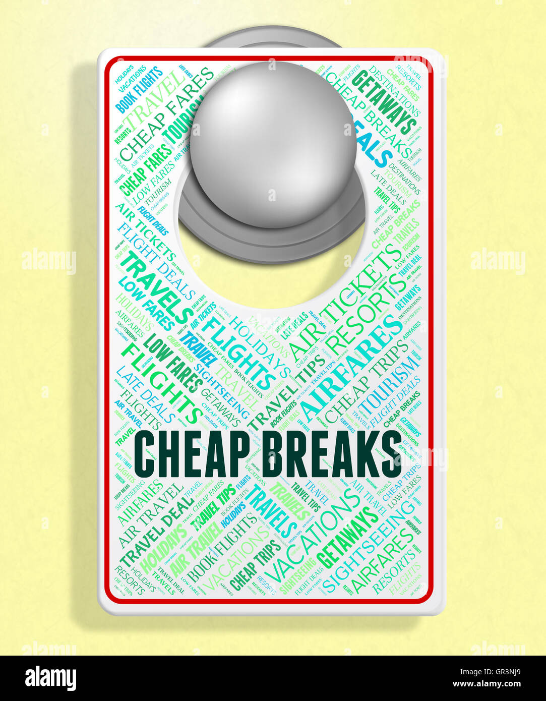 Cheap Breaks Representing Short Vacation And Discounts Stock Photo - Alamy