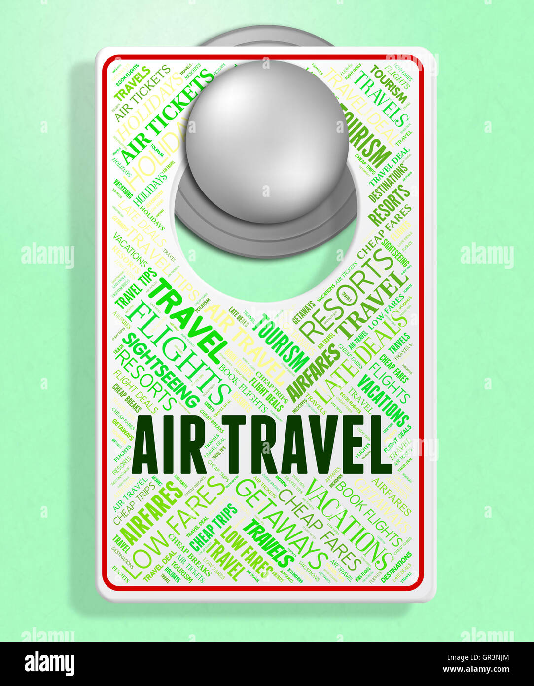 Air Travel Indicating Vacational Signboard And Aeroplane Stock Photo ...