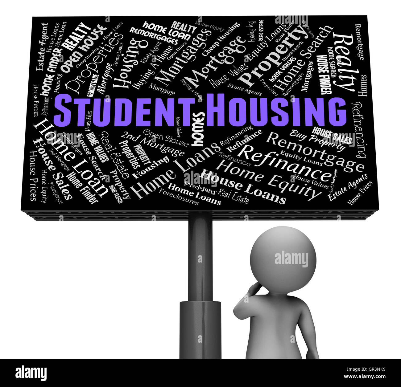 Student Housing Showing Board Sign And Residence Stock Photo - Alamy