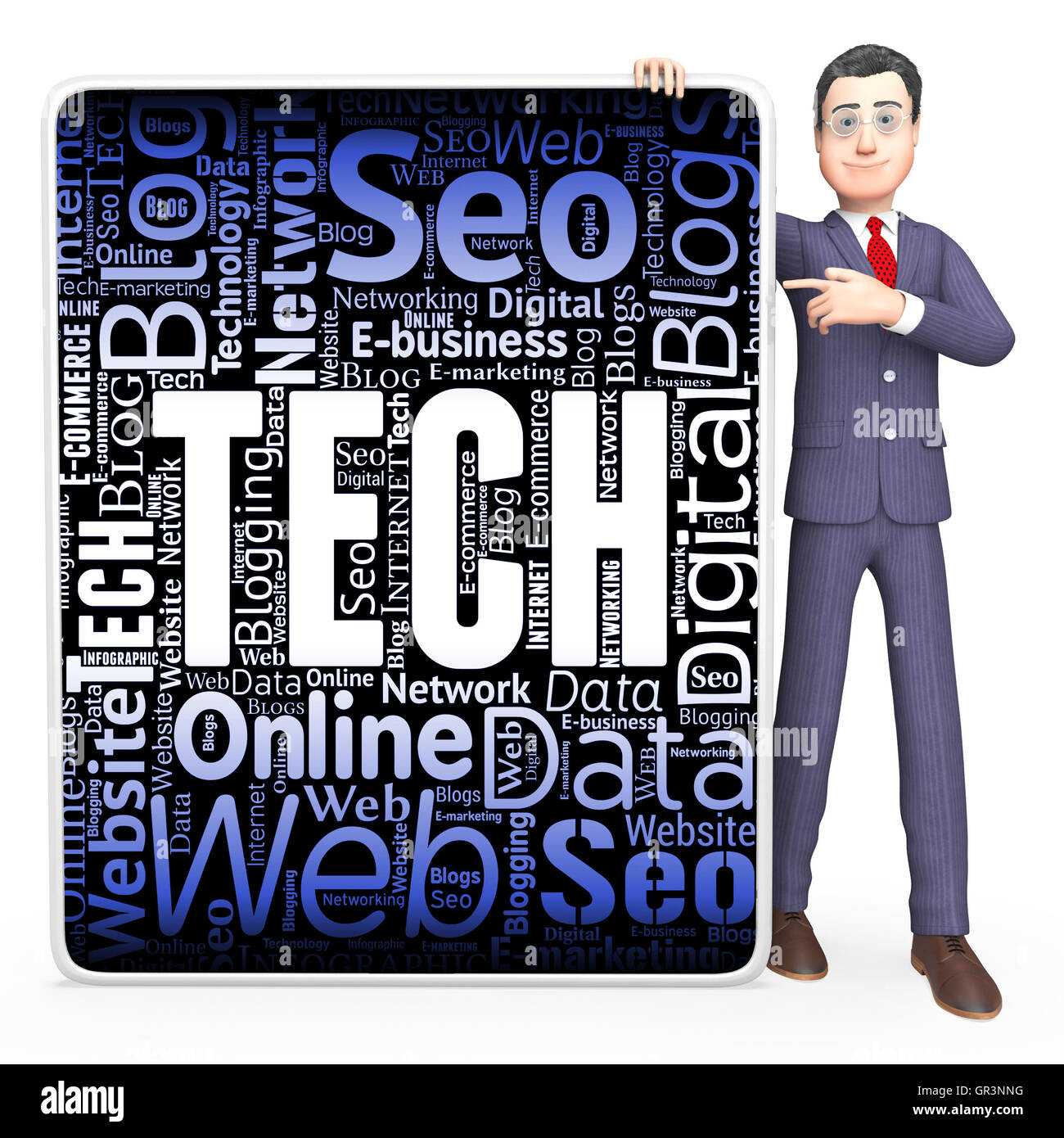 Tech Sign Showing Hi-Tech Board And Electronics Stock Photo - Alamy