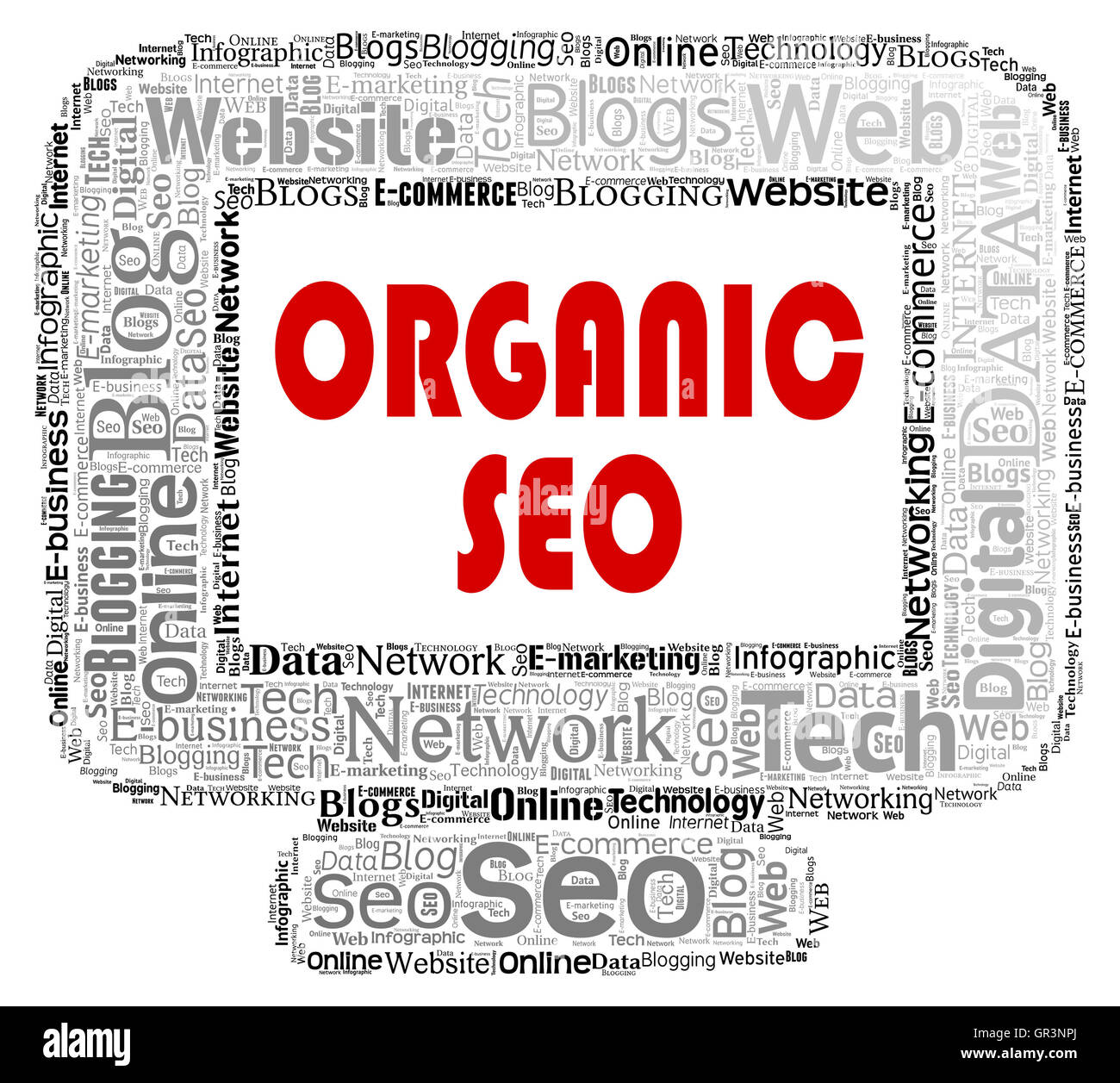 Organic Seo Showing Search Engines And Optimizing Stock Photo - Alamy