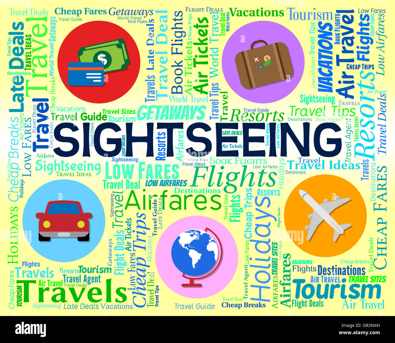 Sightseeing Word Representing Trip Vacations And Visiting Stock Photo ...