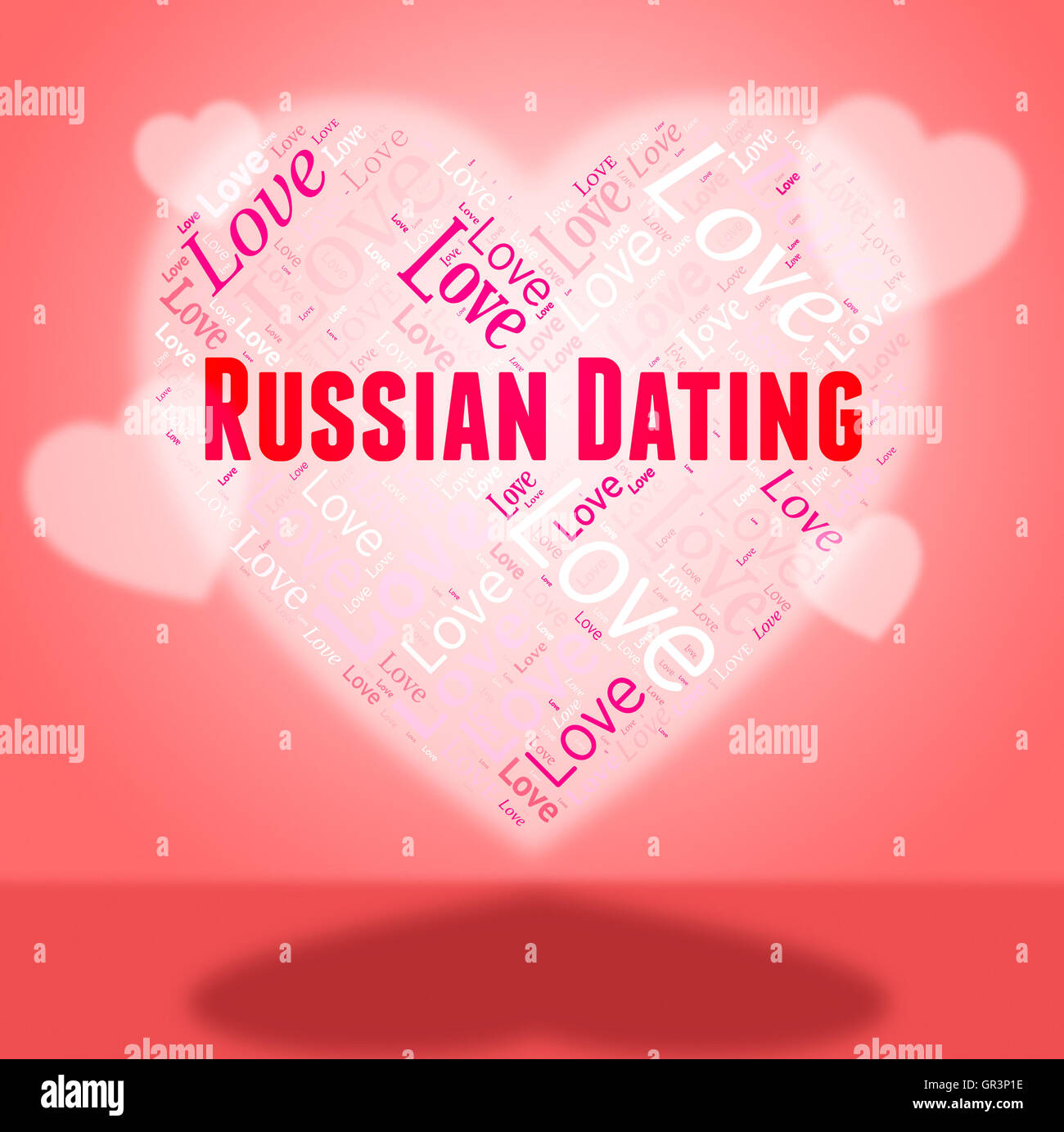 Russian Dating Indicating Network Heart And Dates Stock Photo - Alamy