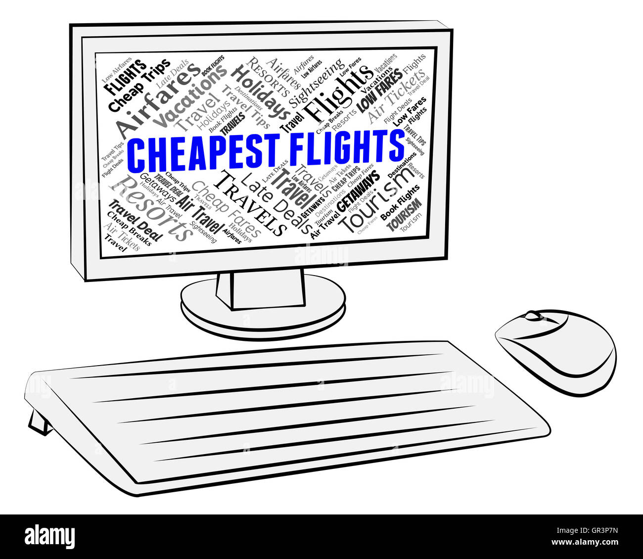 Cheapest Flights Indicating Low Cost And Cheaper Stock Photo - Alamy