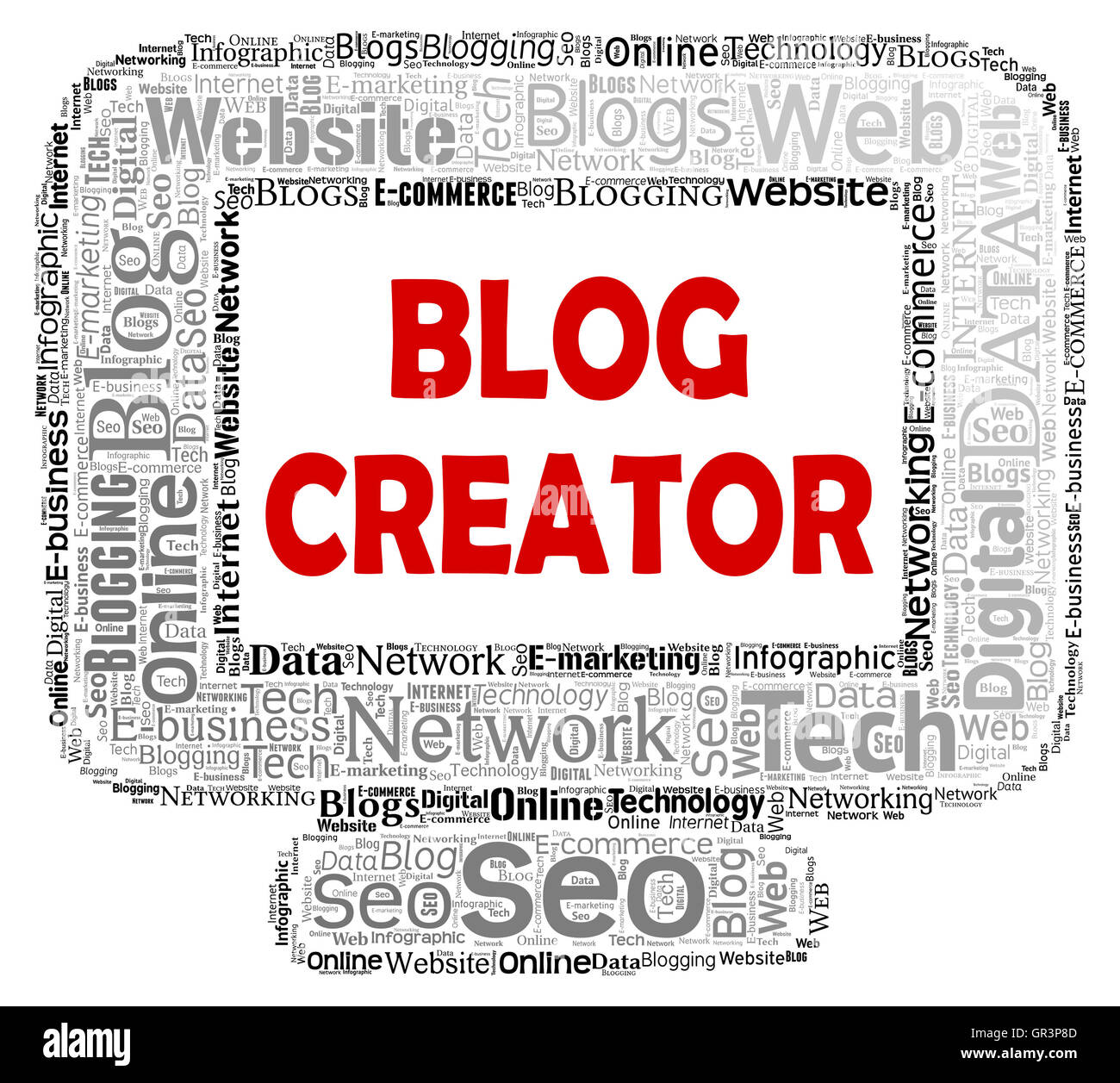 Blog Creator Showing Online Web And Computer Stock Photo - Alamy