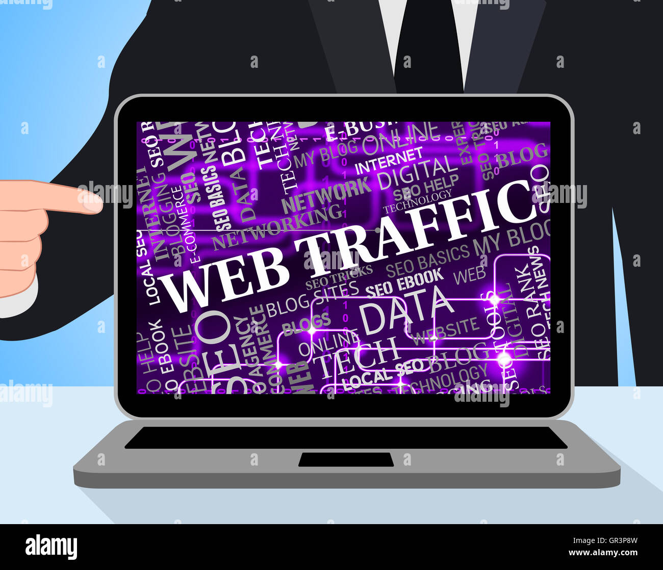 Web Traffic Representing Computing Visitors And Pc Stock Photo - Alamy