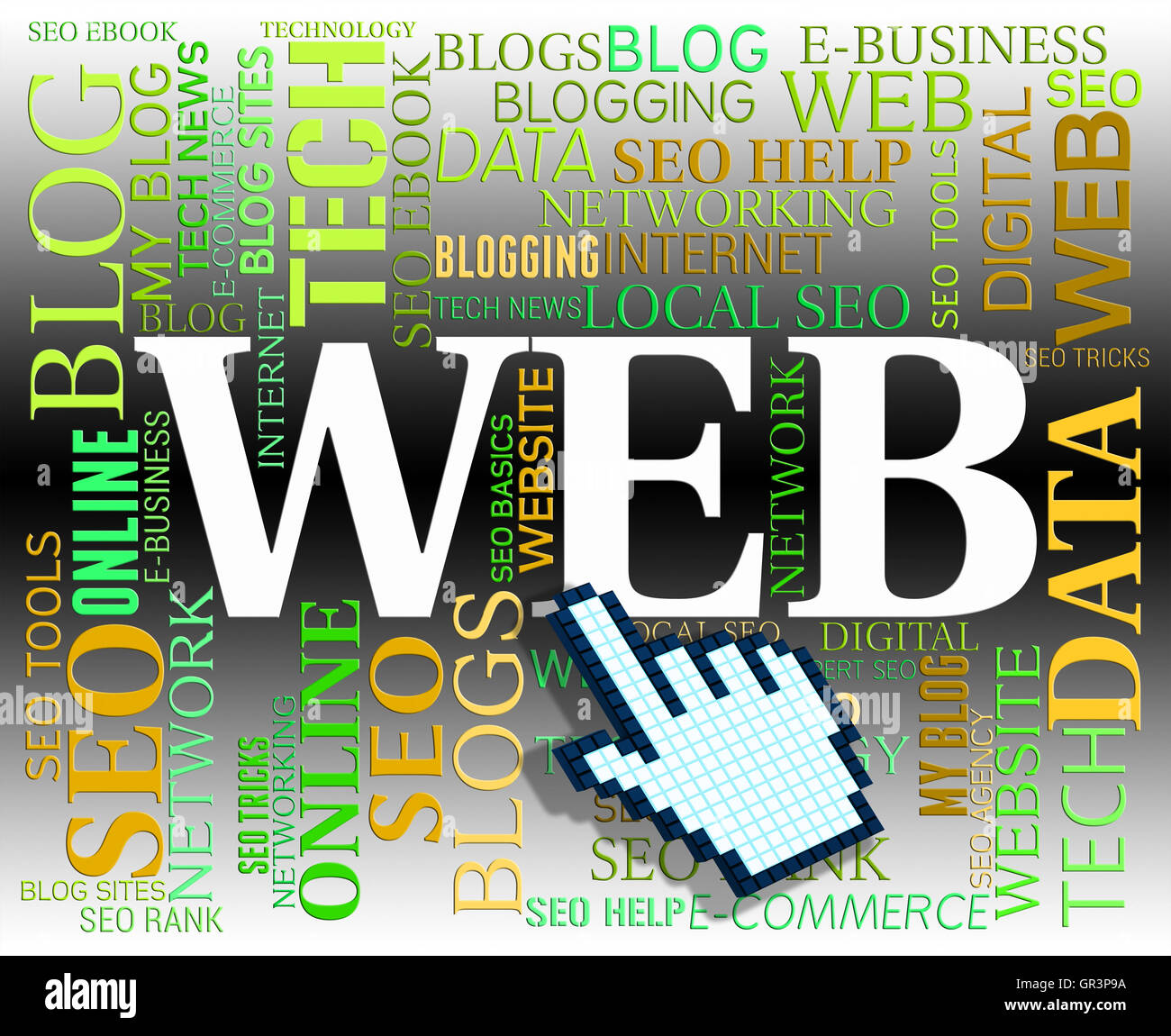 Web Word Indicating Internet Network And Words Stock Photo - Alamy