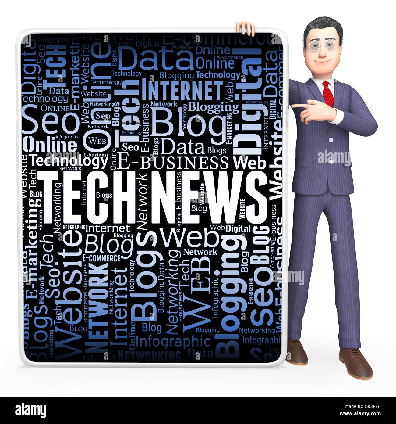 Tech News Showing Social Media And Radio Stock Photo - Alamy