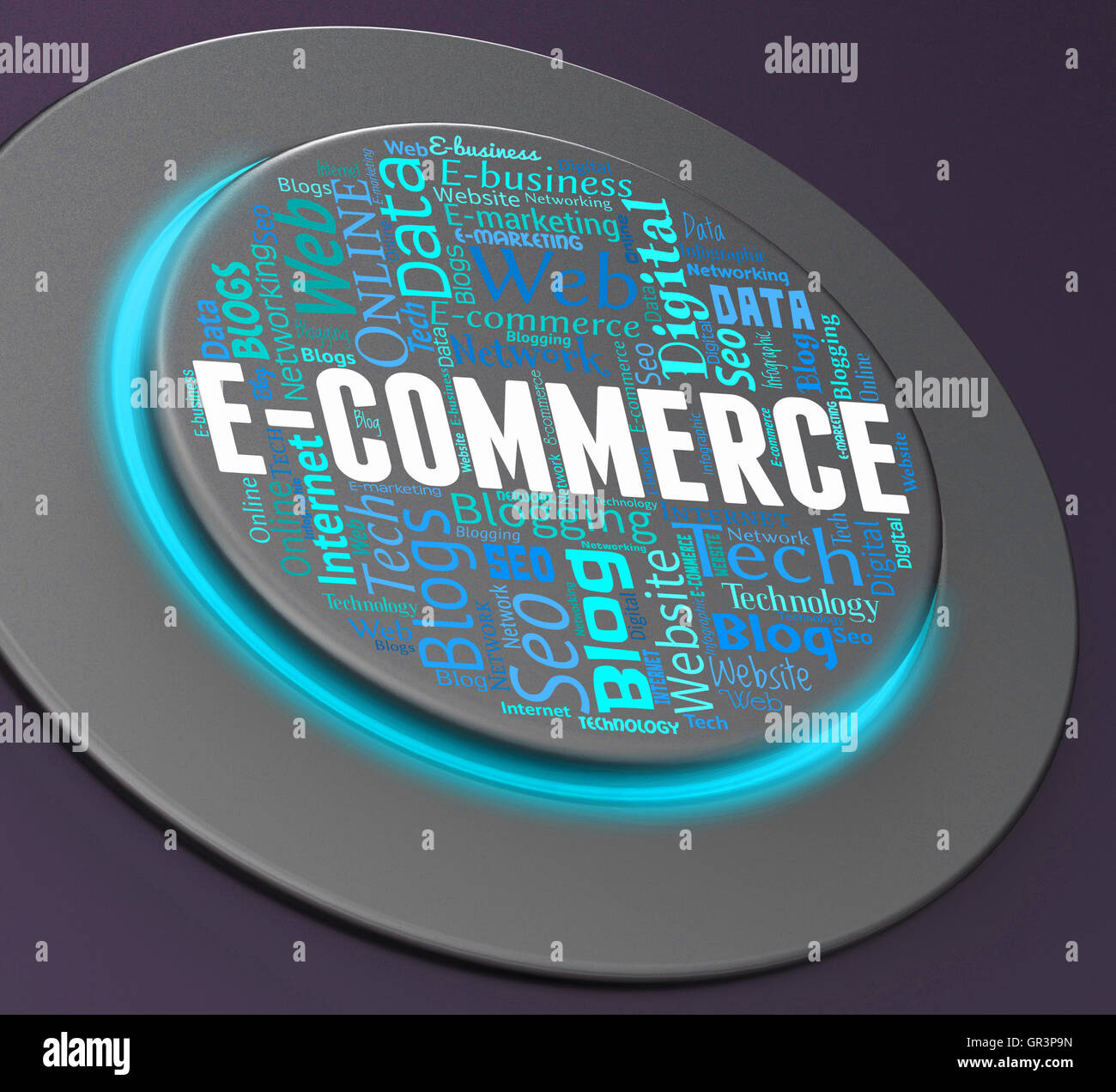 Ecommerce Button Showing Switch Online And Commercial Stock Photo - Alamy