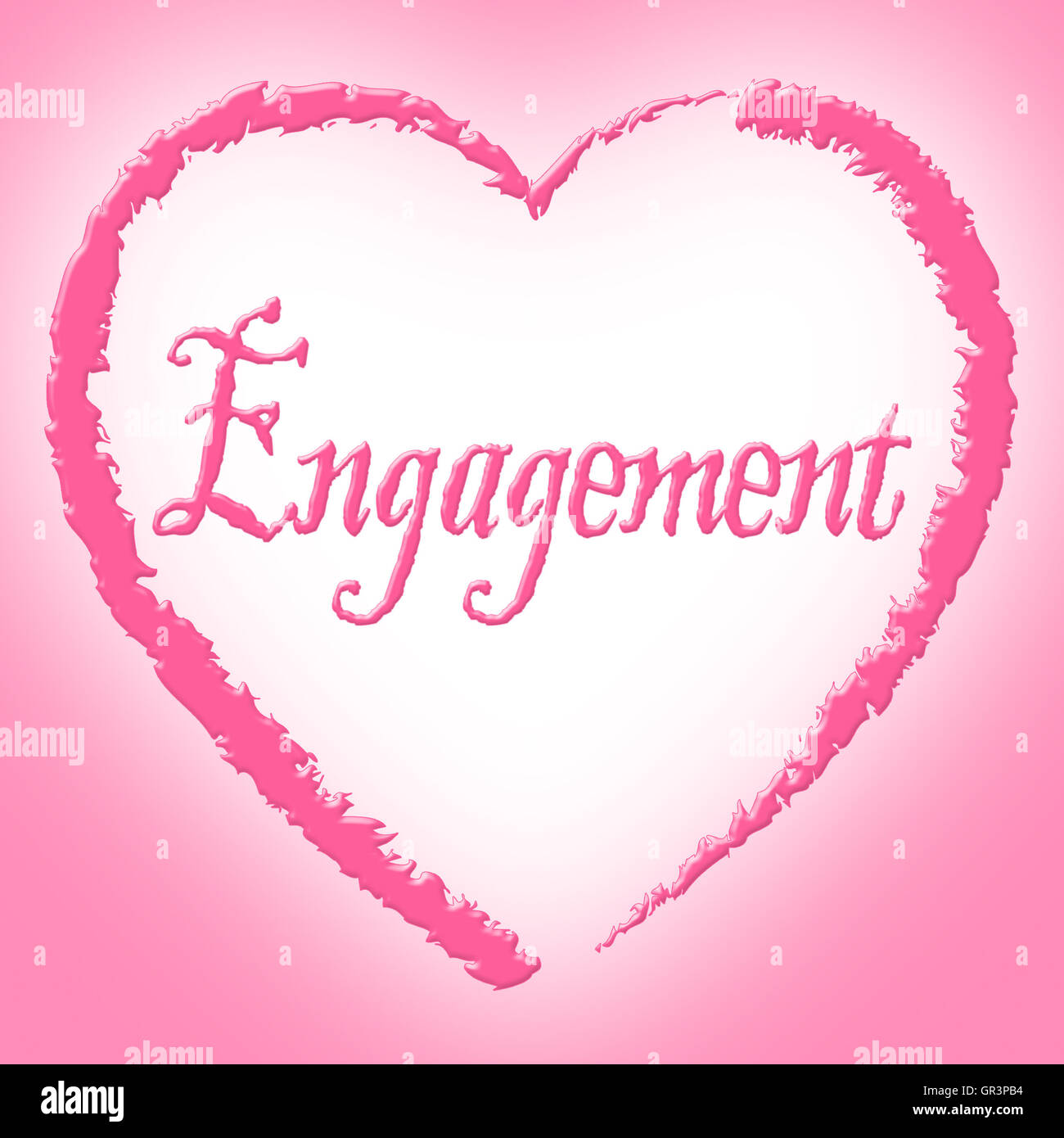 Engagement Heart Showing Couple Engaged And Proposal Stock Photo - Alamy