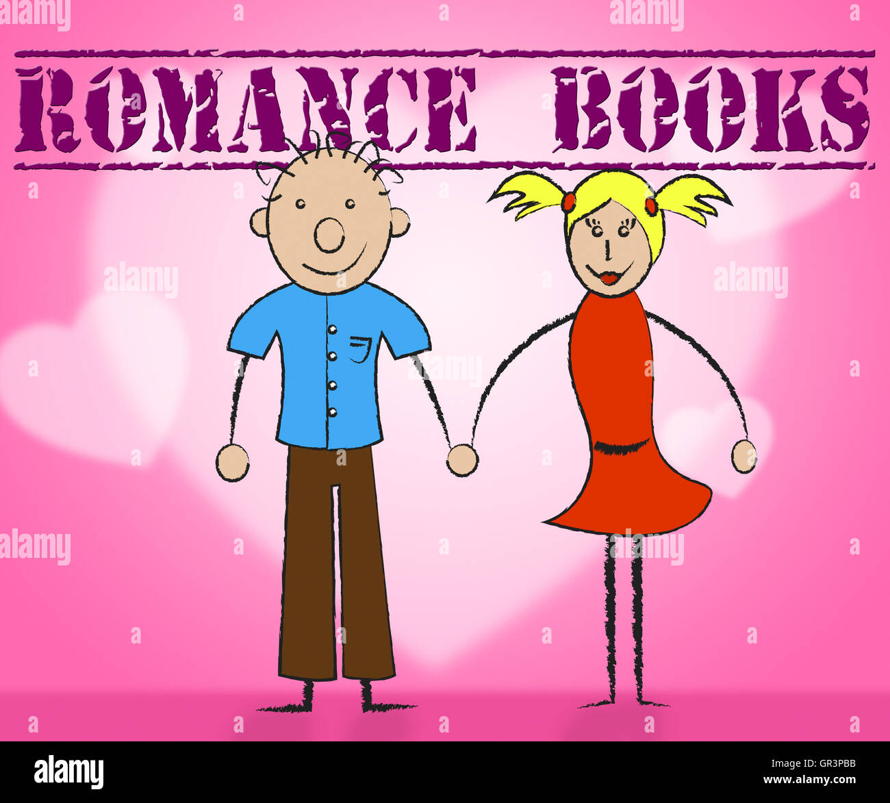 Romance Books Showing Romancing Boyfriend And Heart Stock Photo - Alamy