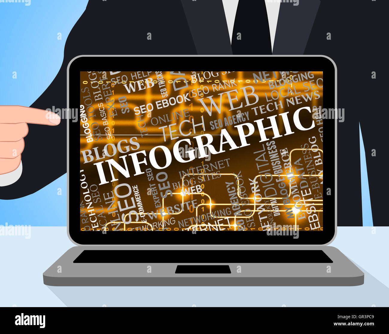 Laptop infographics hi-res stock photography and images - Alamy