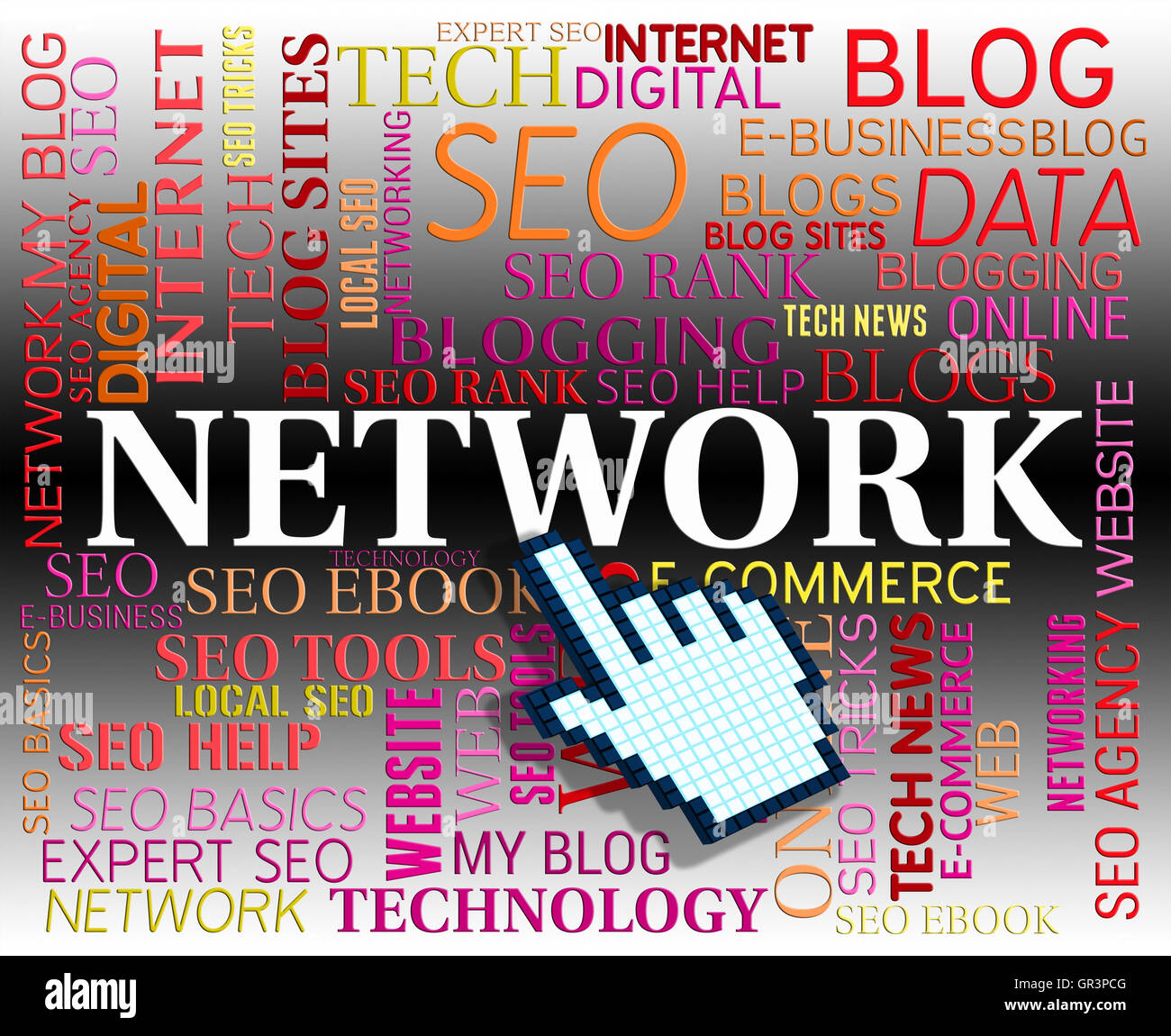 Network Word Showing Global Communications And Internet Stock Photo - Alamy