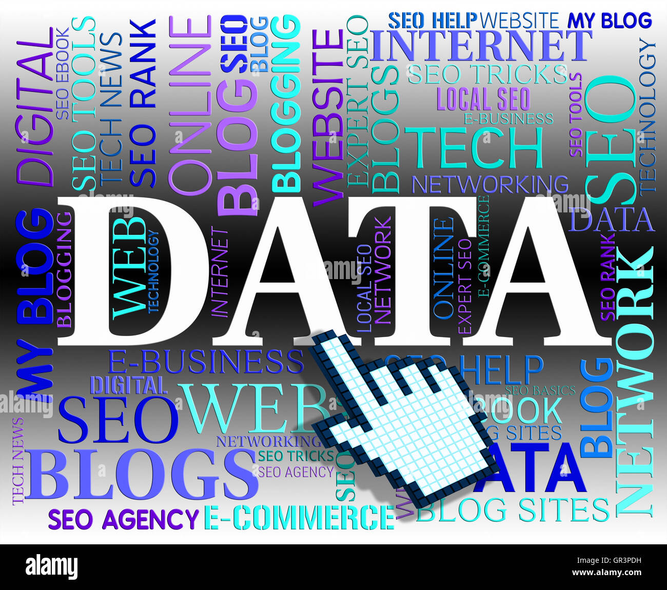 Data Word Showing Web Site And Information Stock Photo - Alamy