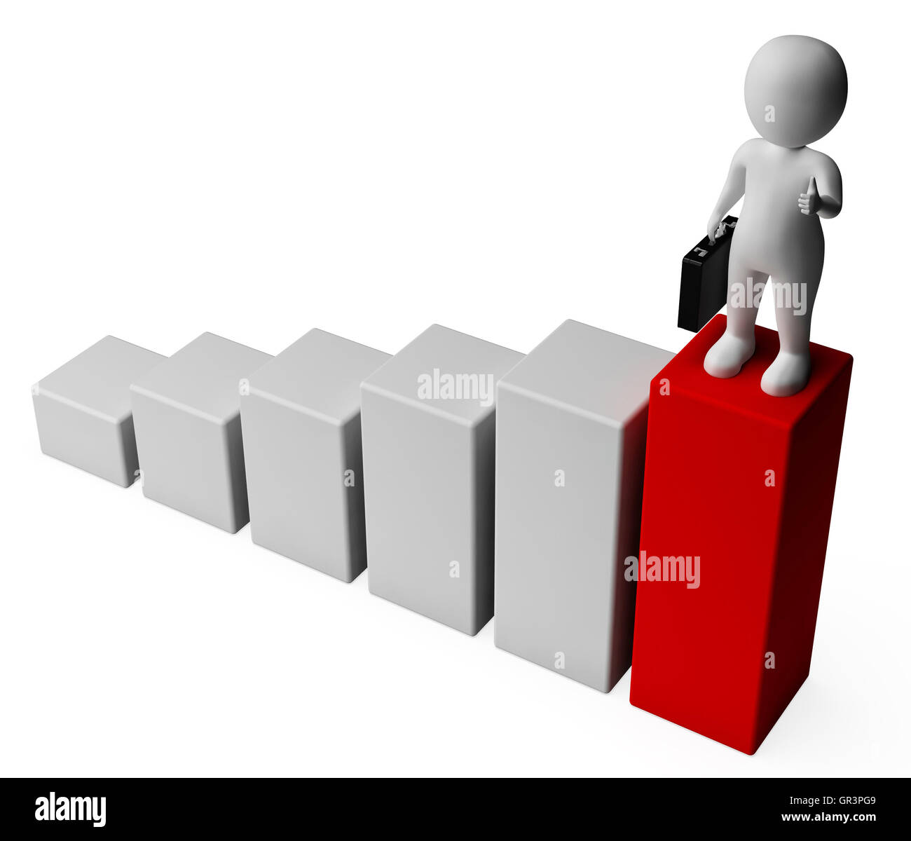 Businessman Graph Representing Success Successful And Commercial 3d ...