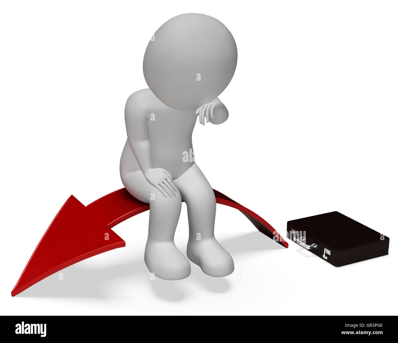 Character Businessman Showing Lack Of Success And Financial Problem 3d ...