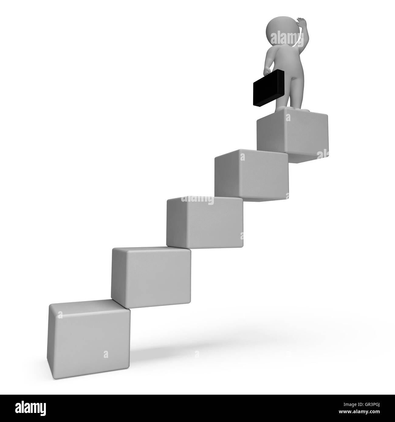 Success Businessman Representing Resolution Render And Objectives 3d ...