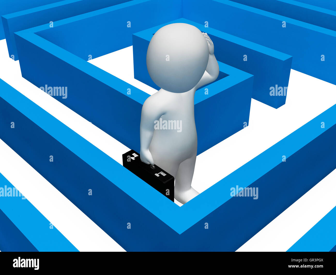 Confused Character Indicating Decision Making And Confusion 3d ...