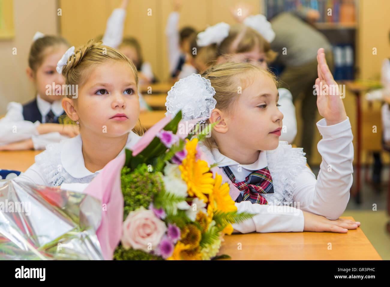 Russian schoolgirl in uniform first hi-res stock photography and images ...