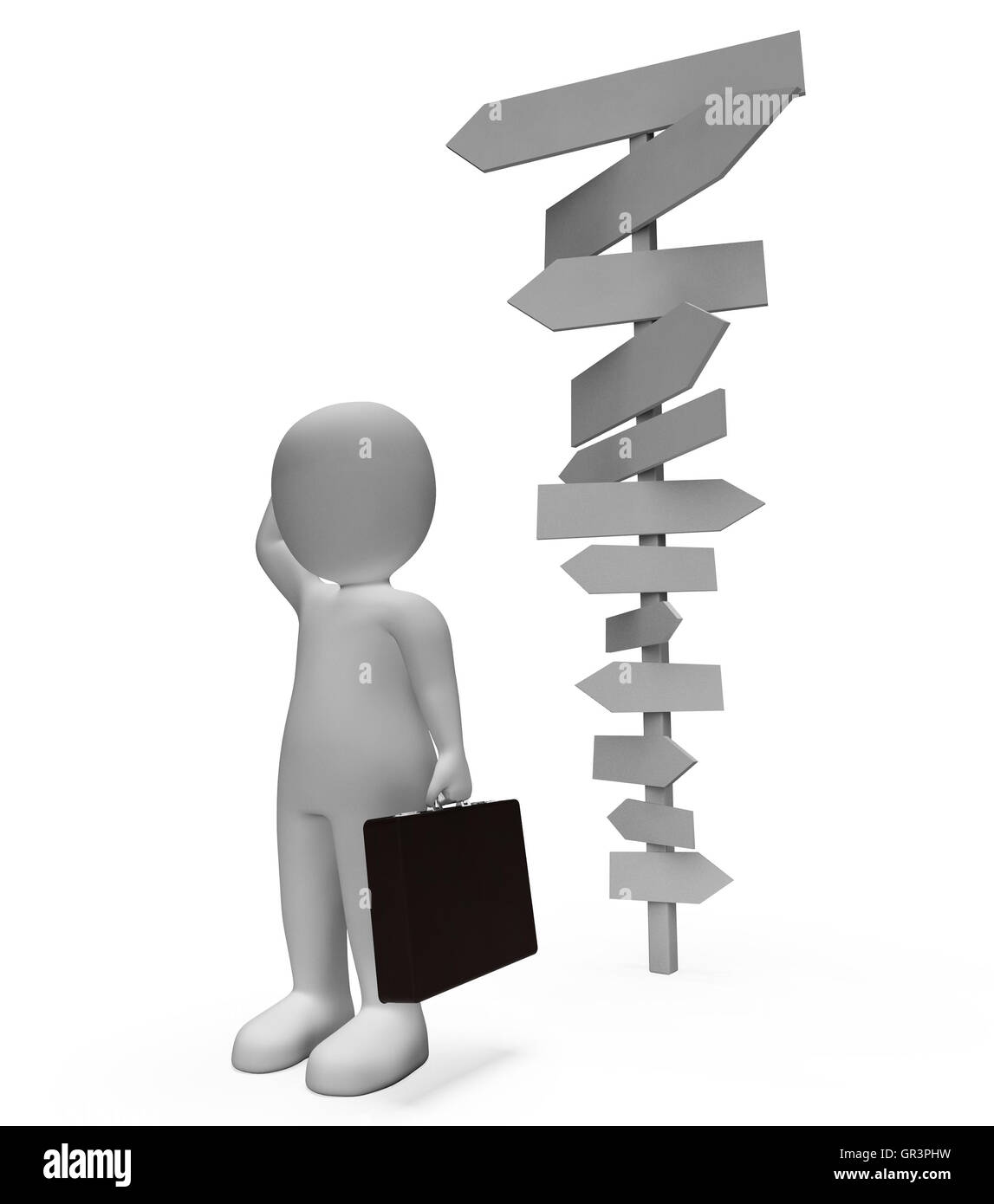 Confused Character Meaning Business Person And Executive 3d Rendering ...