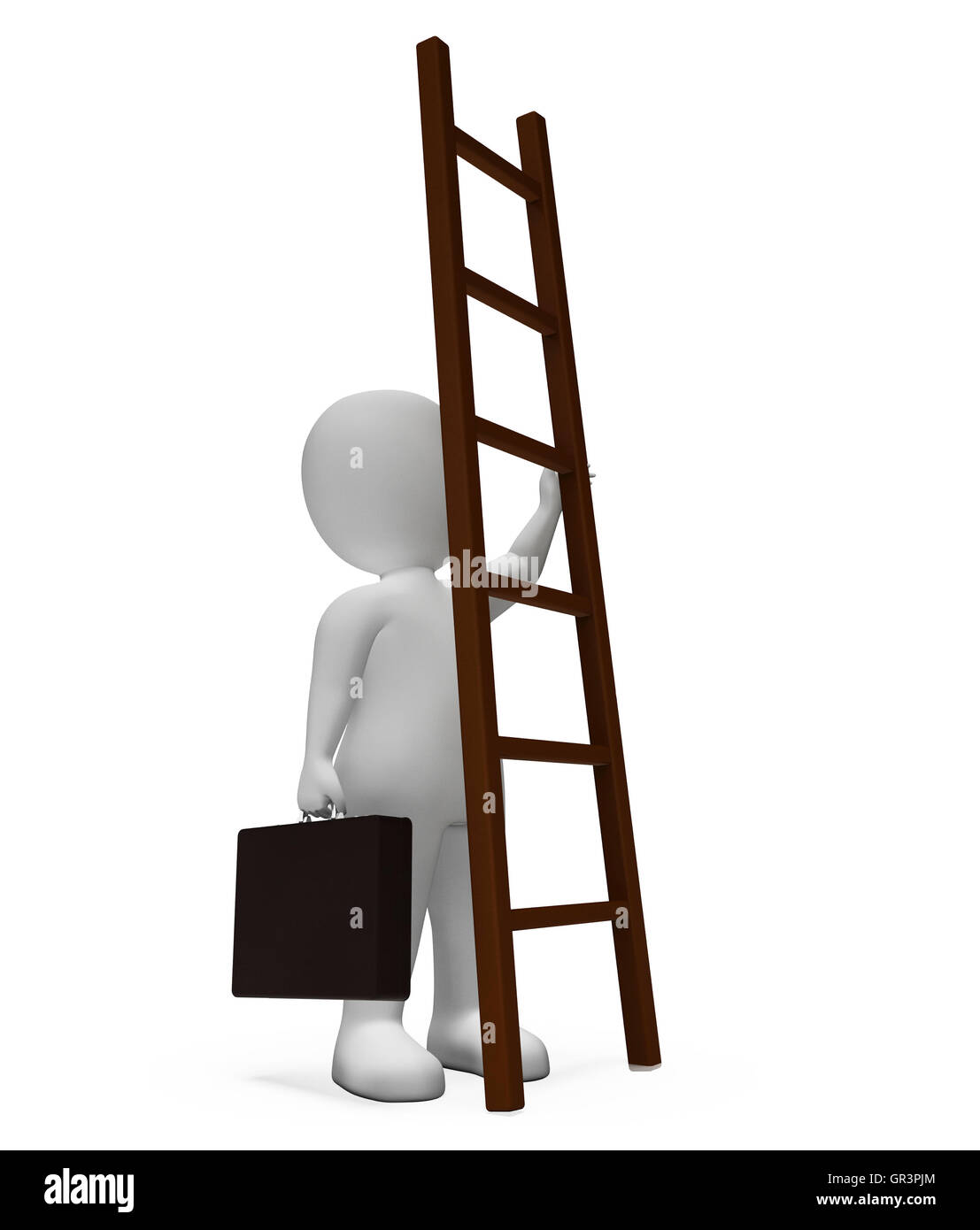 Businessman climbing up ladders hi-res stock photography and images - Alamy