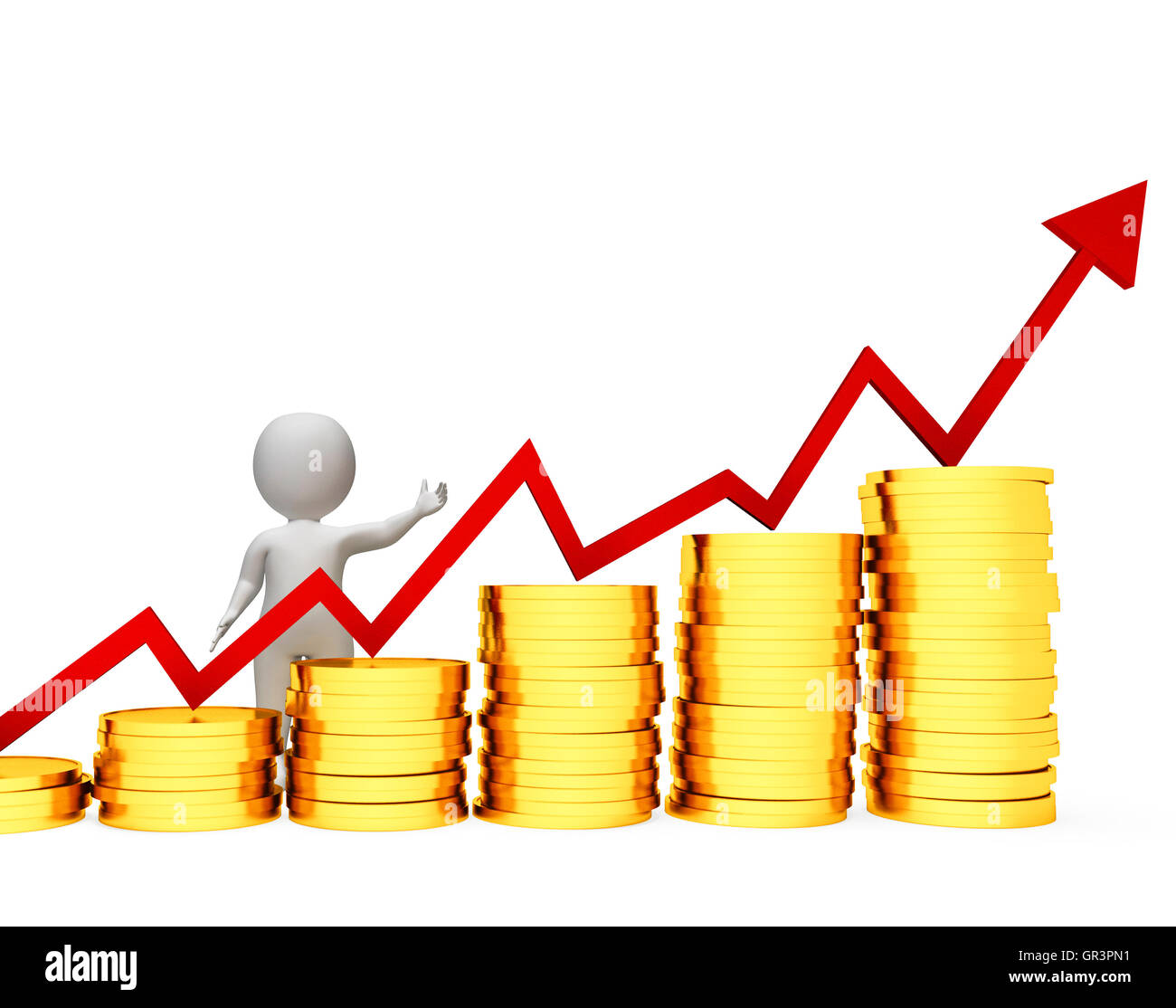 Businessman Profits Representing Success Successful And Charts 3d ...