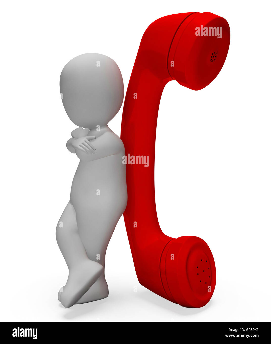 Phone Character Representing Call Now And Render 3d Rendering Stock ...