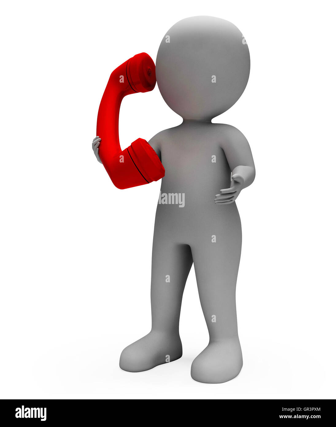 Call Character Showing Communication Talk And Talking 3d Rendering ...