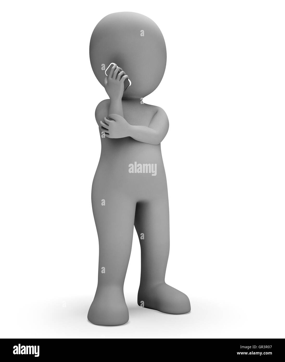 Talking Character Representing Call Now And Message 3d Rendering Stock ...