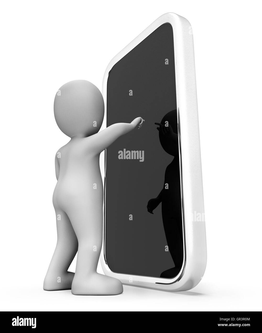 Character Online Indicating World Wide Web And Website 3d Rendering ...