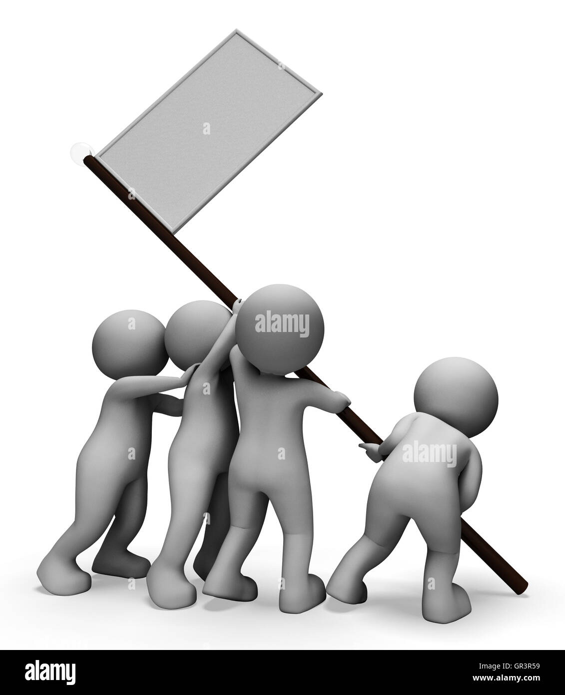 Characters Sign Showing Blank Signs And Render 3d Rendering Stock Photo ...