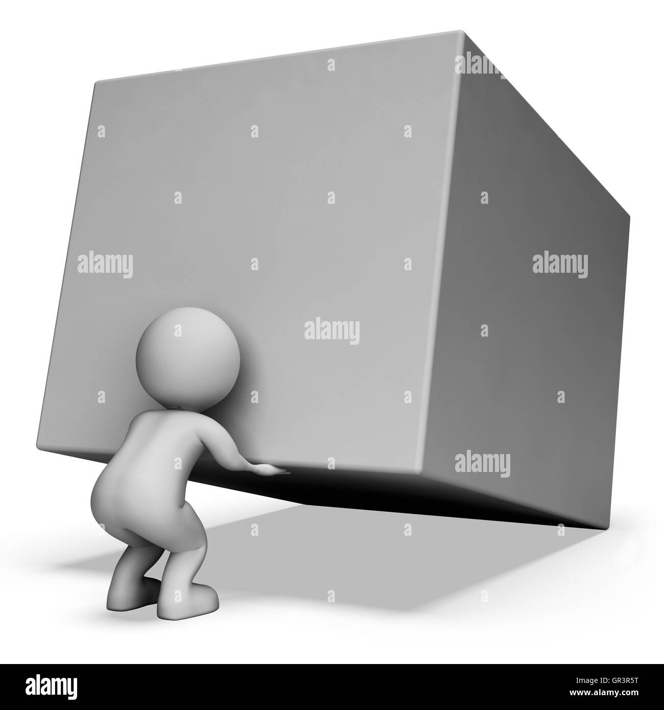 box-character-meaning-copy-space-and-parcel-3d-rendering-stock-photo