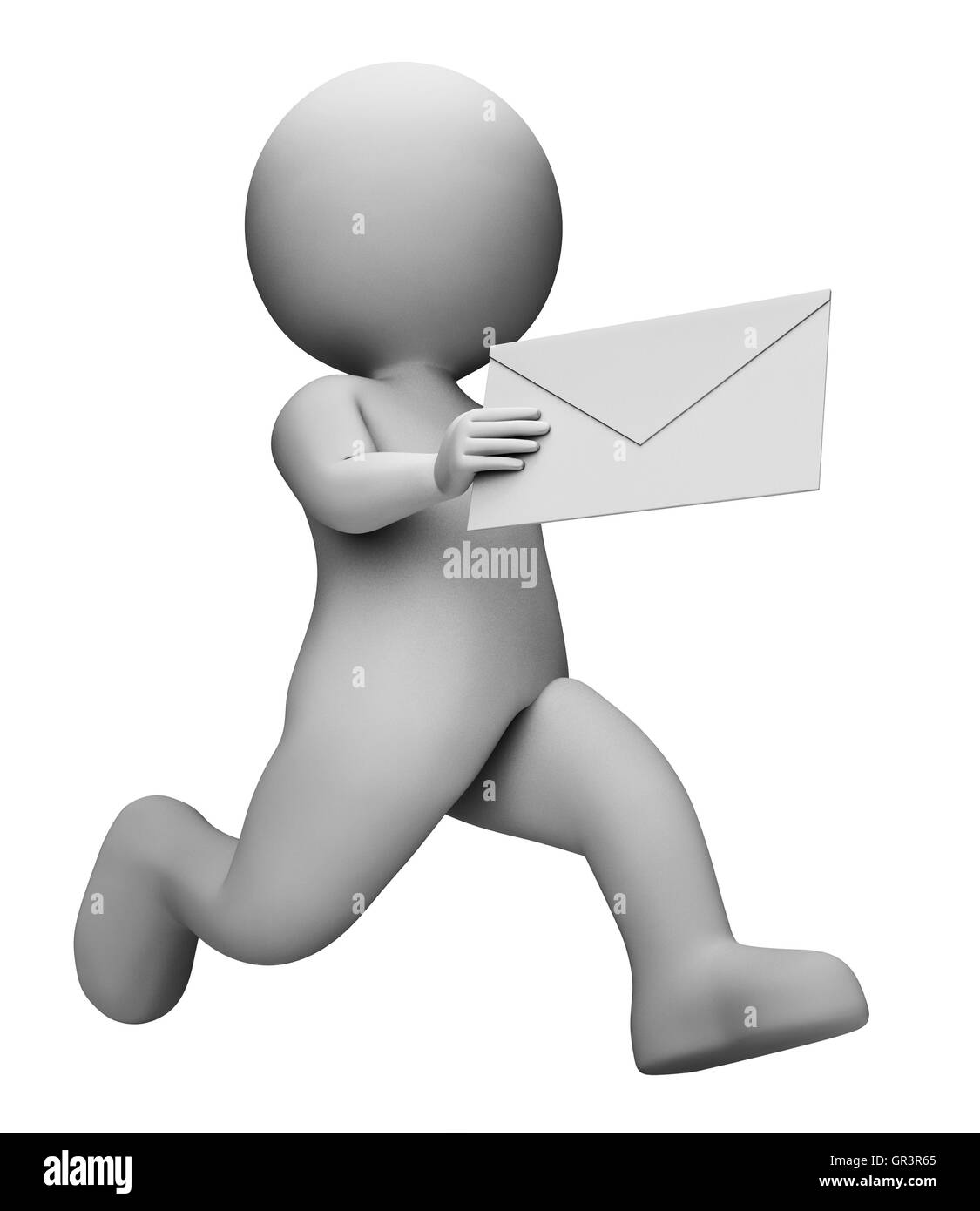 Character Message Showing Send Correspondence And Messages 3d Rendering ...