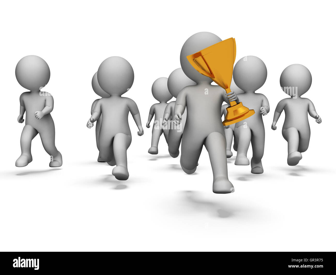 Win Team Indicating Achievement Contest And Victors 3d Rendering Stock ...