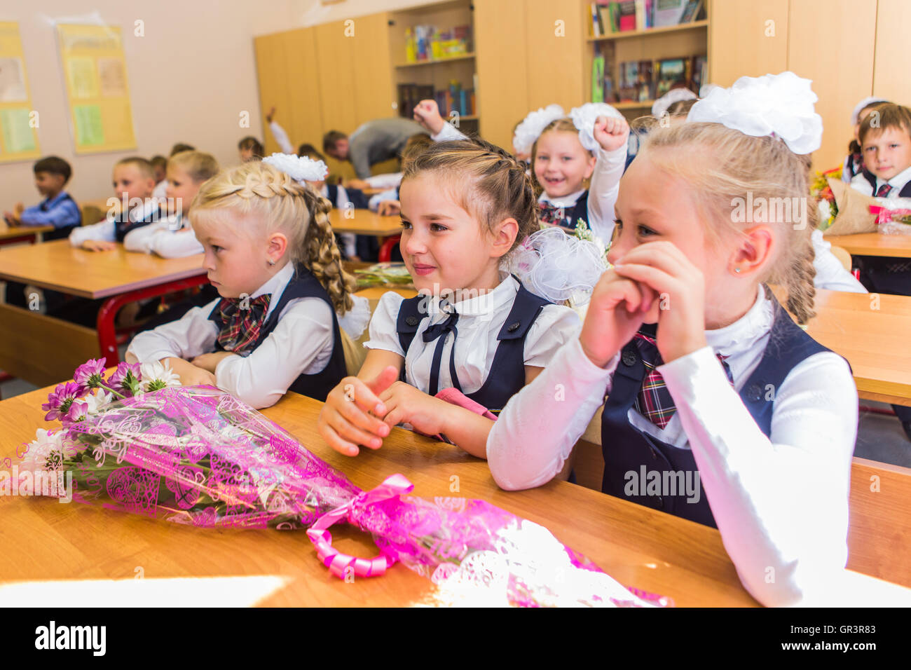 Russian schoolgirl in uniform first hi-res stock photography and images ...