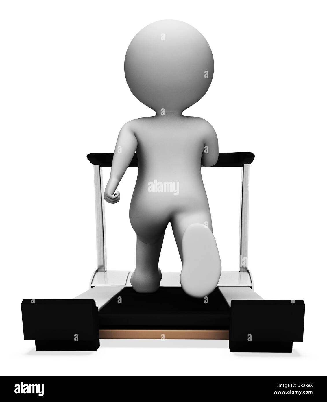 Character Exercise Representing Working Out And Runner 3d Rendering ...