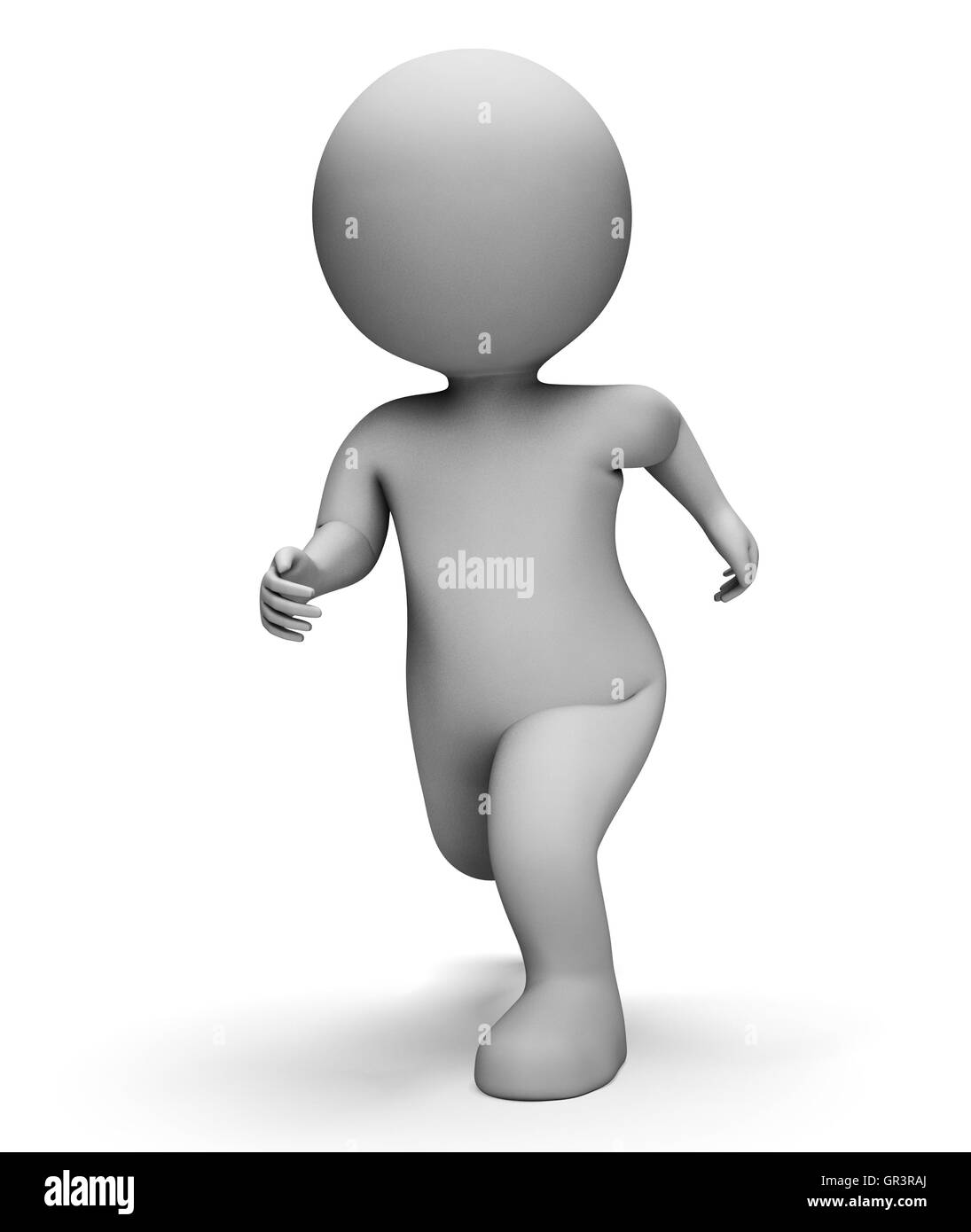 Character Race Representing Urgency Motivation And Rush 3d Rendering ...