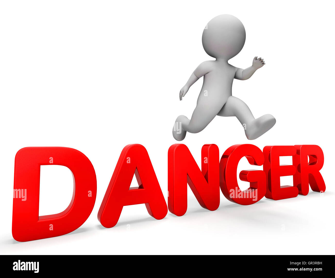 Character Overcome Indicating Hazard Illustration And Forewarn 3d ...