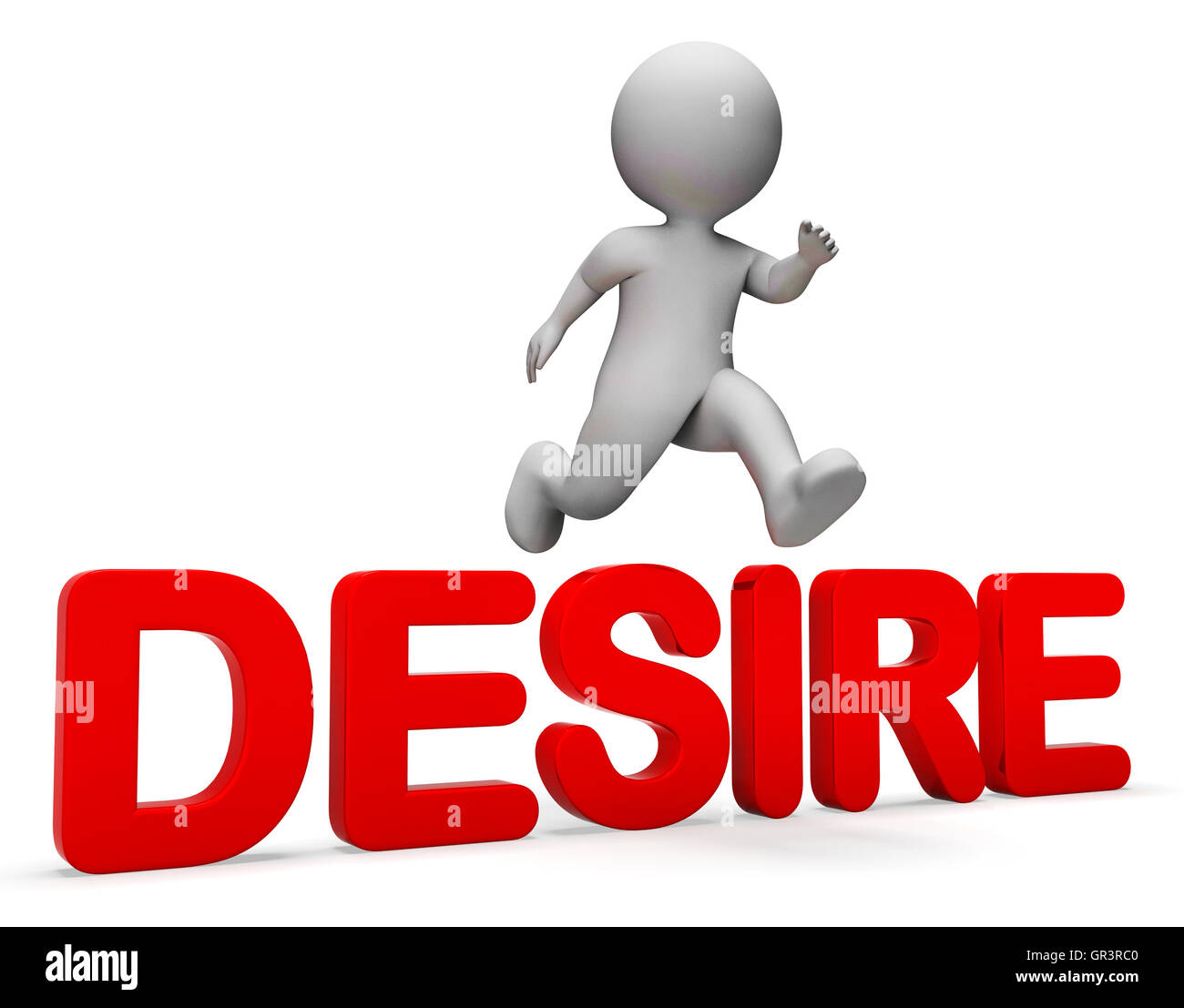 Attain Desire Representing Jump Achieve And Dream 3d Rendering Stock ...
